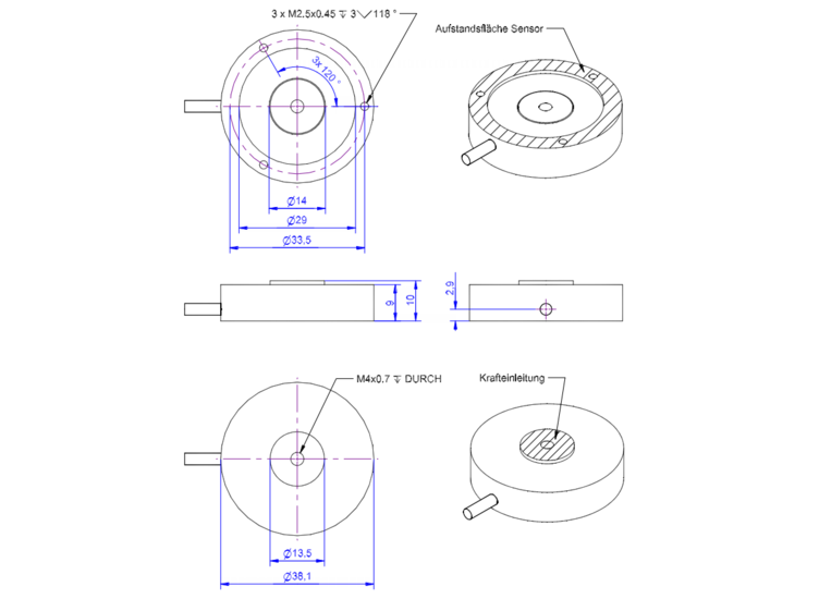 KM38 M4 load cell - ME-Systems | ME-Measuring Systems